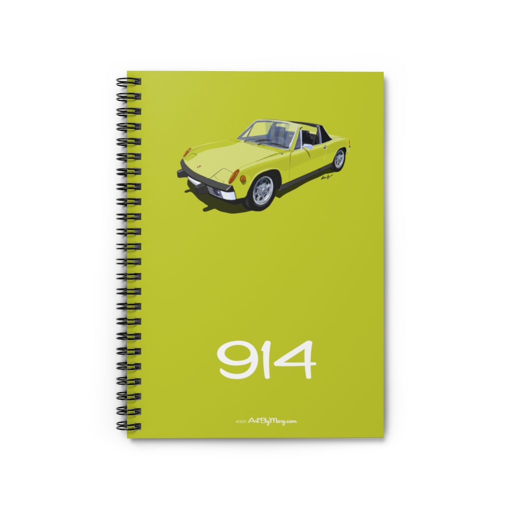 Porsche 914/4 - Lemon Yellow 6" x 8" Spiral Notebook - Ruled Line - Art ...